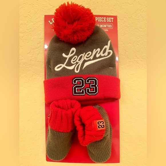 Legend 23 | Accessories | New Legend 23 Baby Beanie And Bootie Set ...